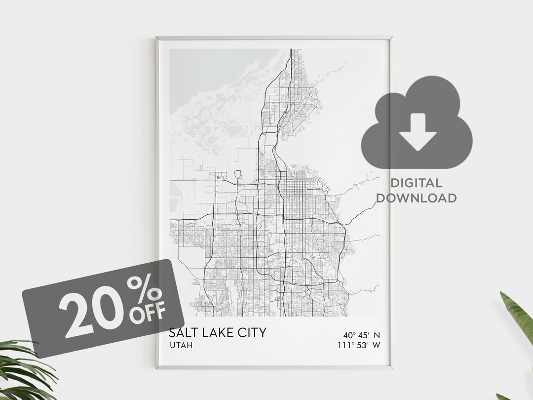 Salt Lake City, Utah Printable, Salt Lake City Wall Art, Printable Gift ...