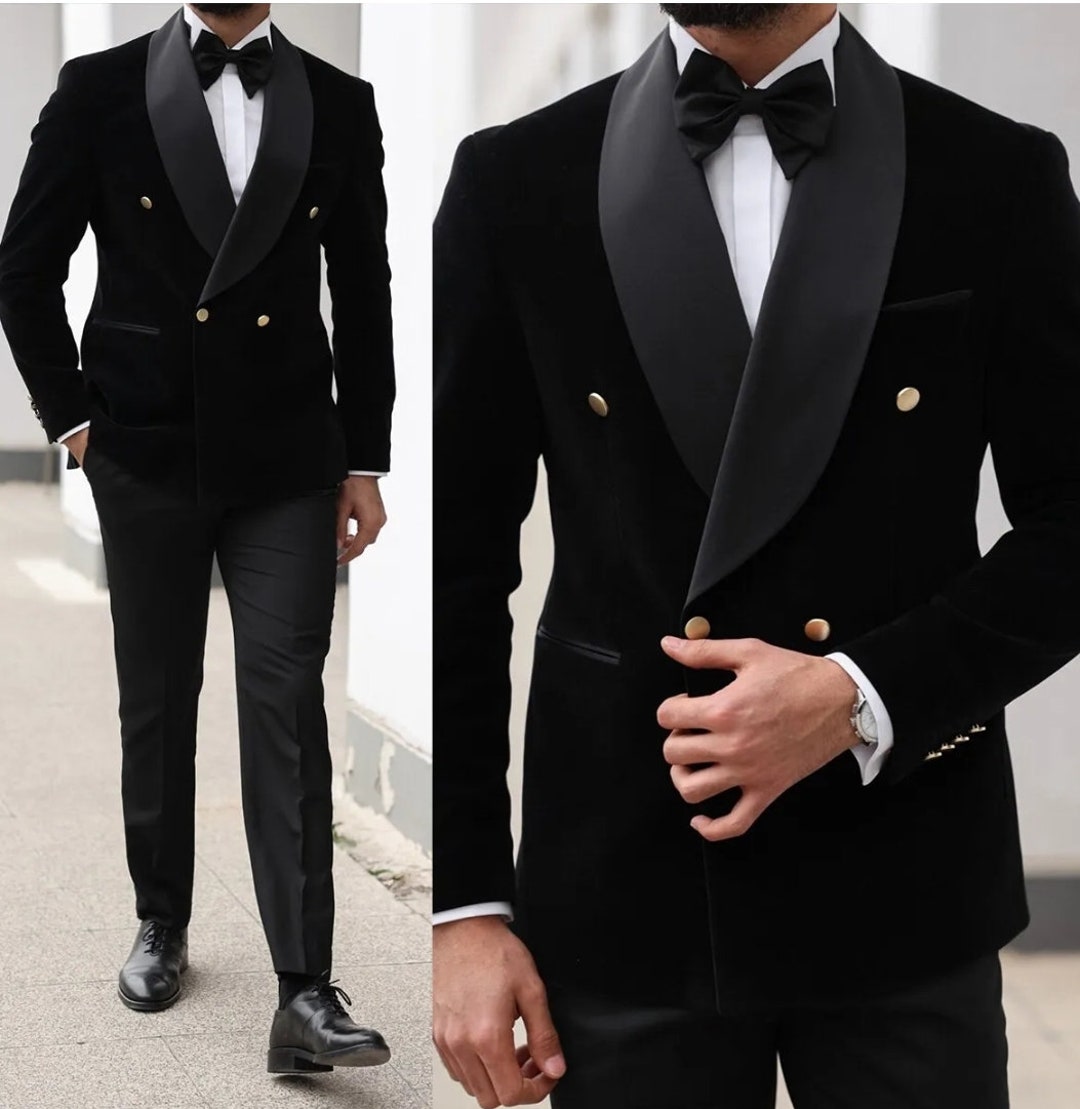 Suits for Men, Black Suits, Black Classic Shawl Lapel Business Suit ...