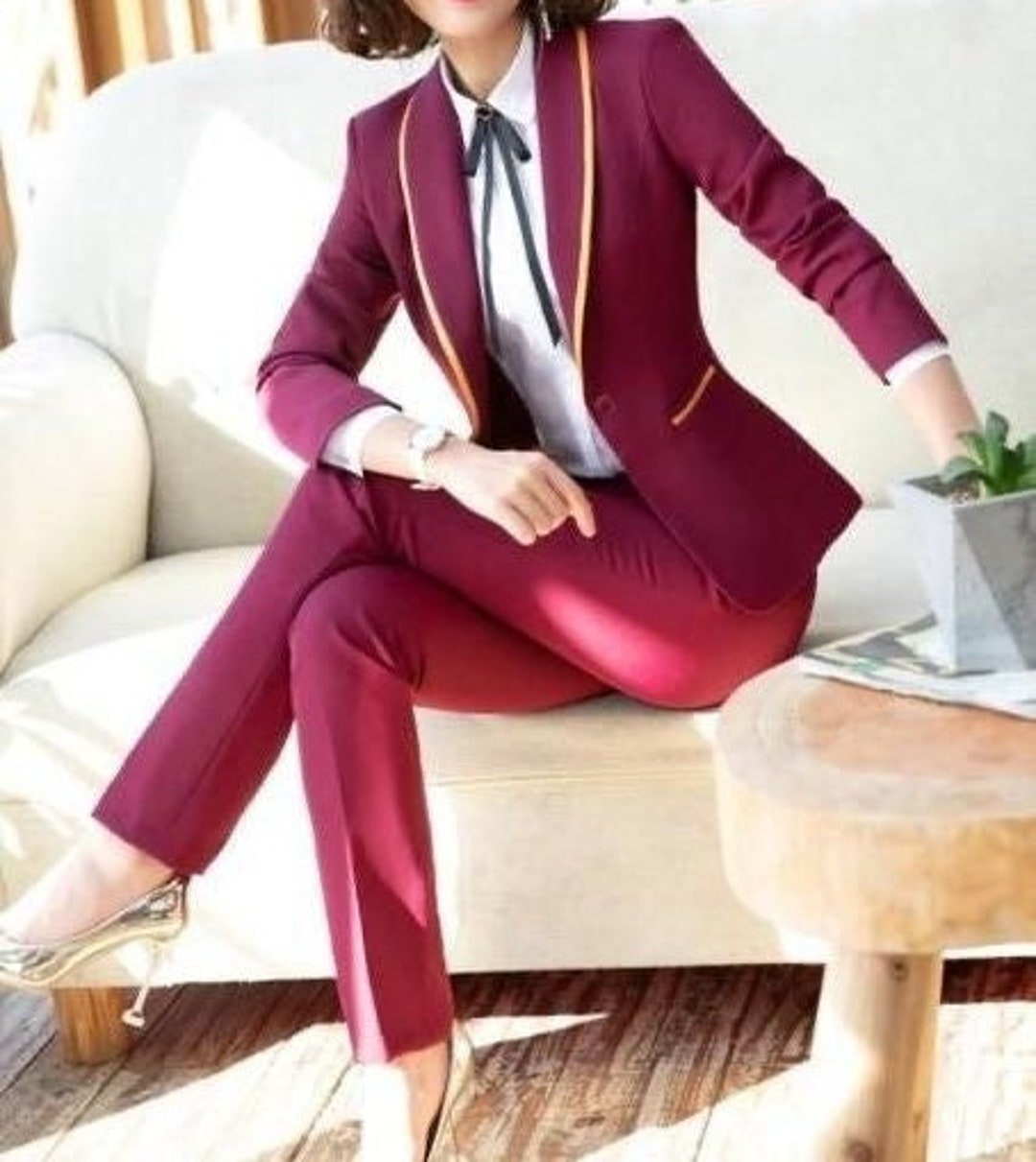 Burgundy Wedding Suits/suit for Women-two Piece Suit/business Suit ...
