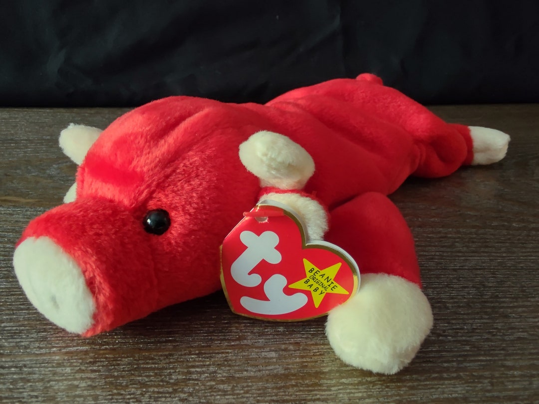 Ty Beanie Baby Snort the Red Bull Retired Rare MWMT - Etsy