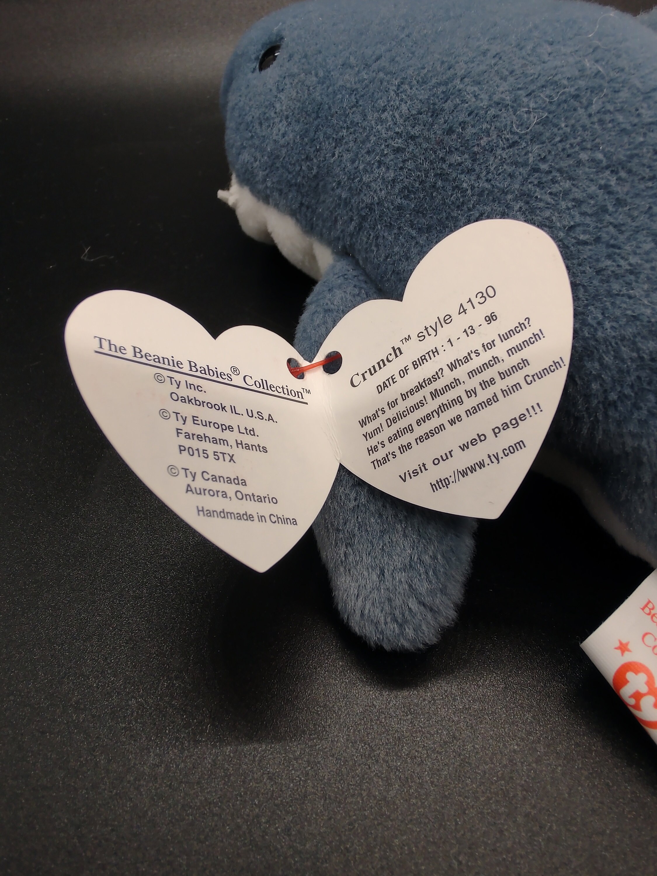 Ty Beanie Baby Crunch the Shark Style 4130 With PVC Pellets - Etsy
