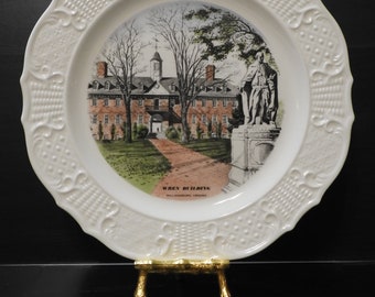 Old English Staffordshire Ware Williamsburg Virginia Souvenir Plate ...