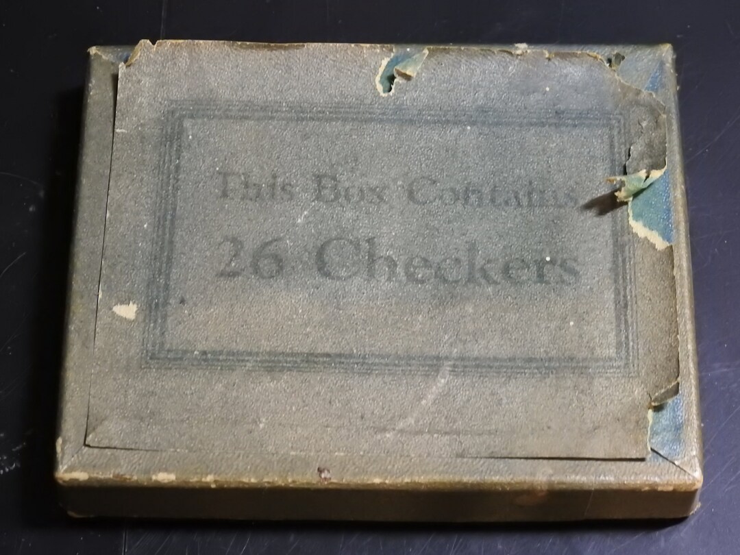 Box of Old Wood Black and Red Checkers Game Pieces - Etsy