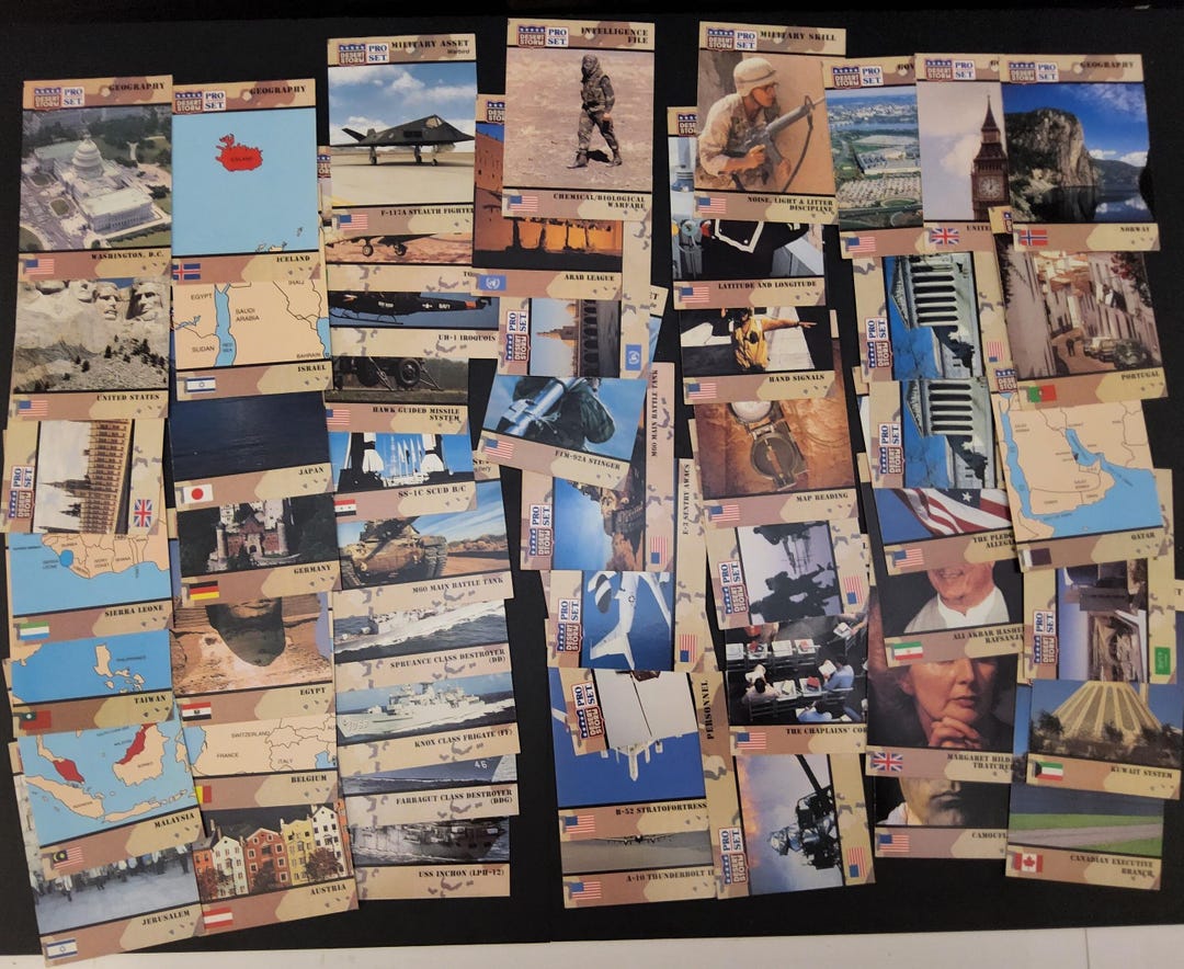 Vintage Lot of Collectible Desert Storm Trading Cards, Good Condition ...