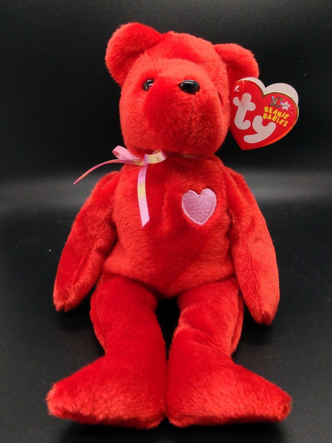 Ty Beanie Baby Valentine Kiss-e the Red Bear, Retired Rare MWMT - Etsy
