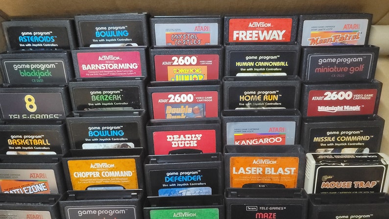 Atari 2600 Games, You Pick Tested and Working, 64 Titles Vintage and in ...