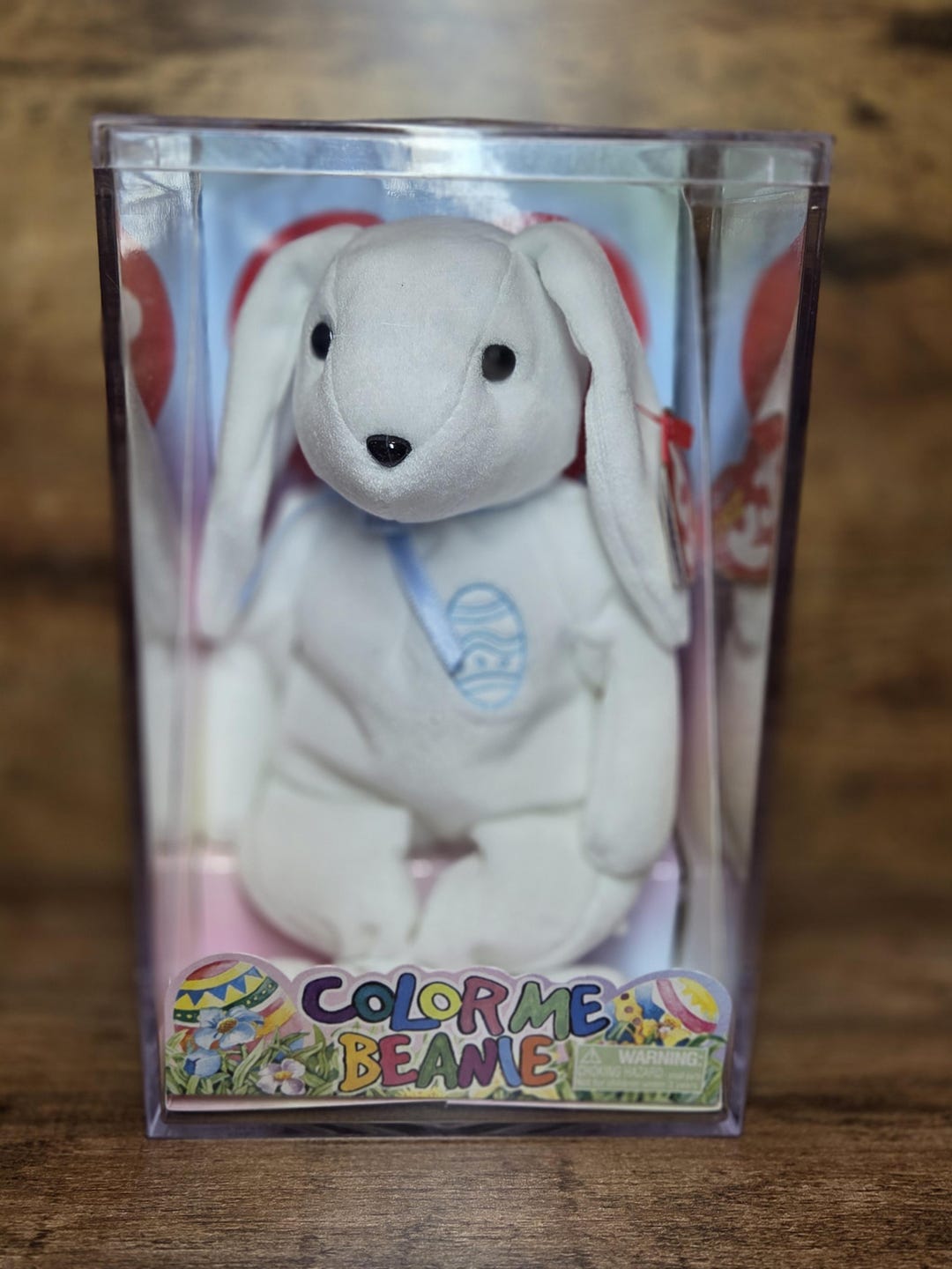 Ty Color Me Beanie Babies Bunny Rabbit With Rare Blue Ribbon New Sealed ...