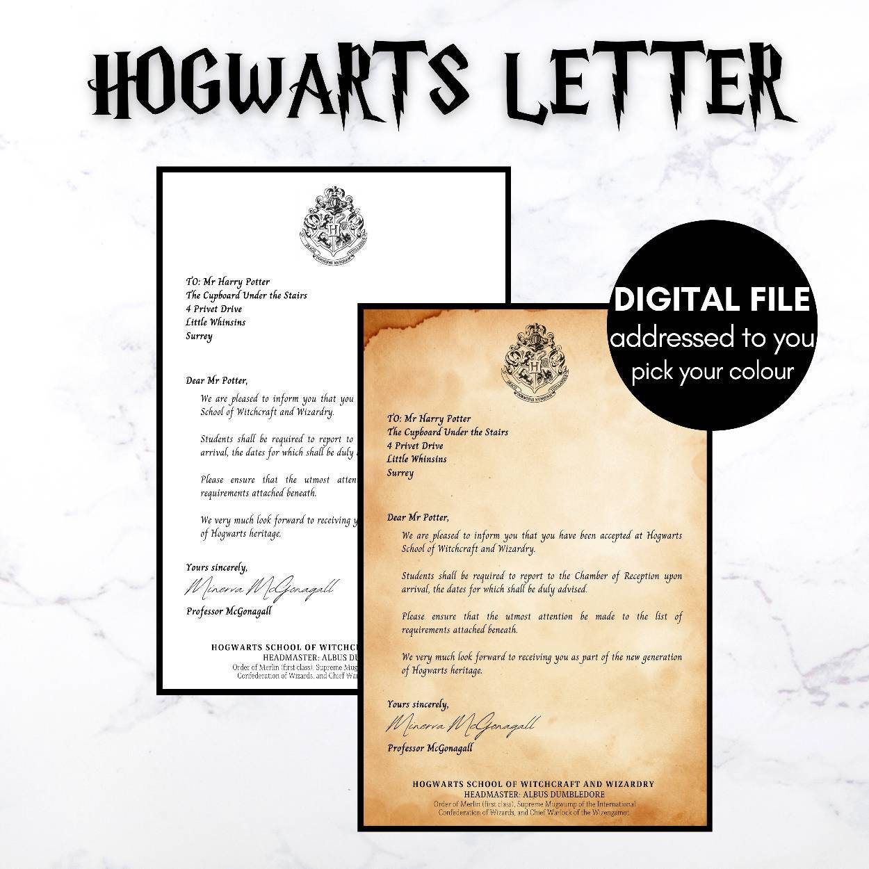 Hogwarts Aceeptance Letter Harry Potter - Etsy Australia