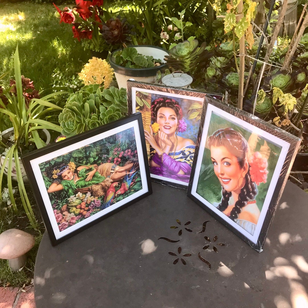 Vintage Mexican Calendar Prints (set of 3, Framed). Mexican Home Decor ...