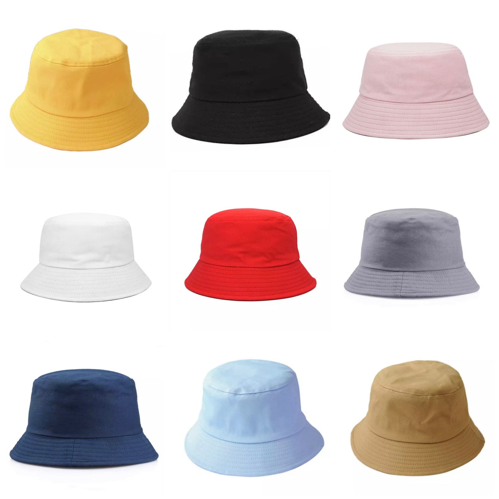 Solid Color Bucket Hats One Size - Etsy