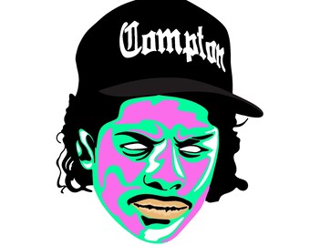 Eazy E Real Gs Comic Style Illustration Art 90s Rappers Poster Nwa ...