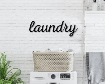 Cursive Laundry Sign - Etsy