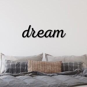 Metal Dream Sign - Metal Cursive Word Sign, Dream Word Wall Art, Dream ...