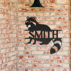 Custom Raccoon Metal Wall Art - Personalized Raccoon Metal Sign ...
