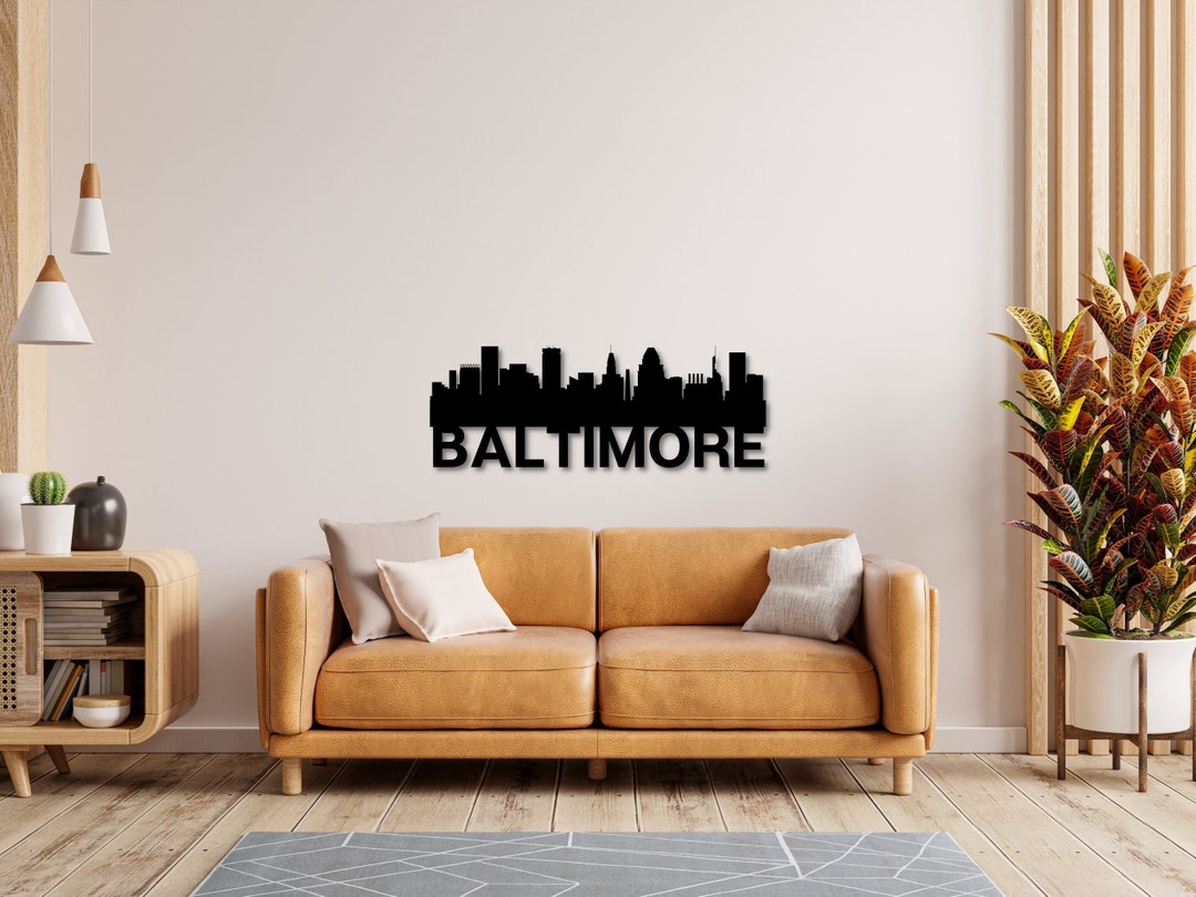 Baltimore Wall Art - Baltimore Skyline, Metal Baltimore Art, Baltimore ...