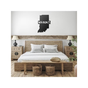 Custom Indiana Metal Wall Art - Personalized Metal Indiana Sign ...