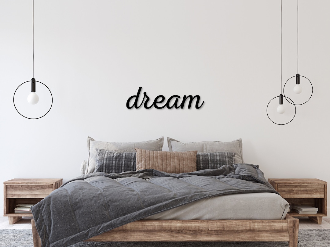 Metal Dream Sign - Metal Cursive Word Sign, Dream Word Wall Art, Dream ...