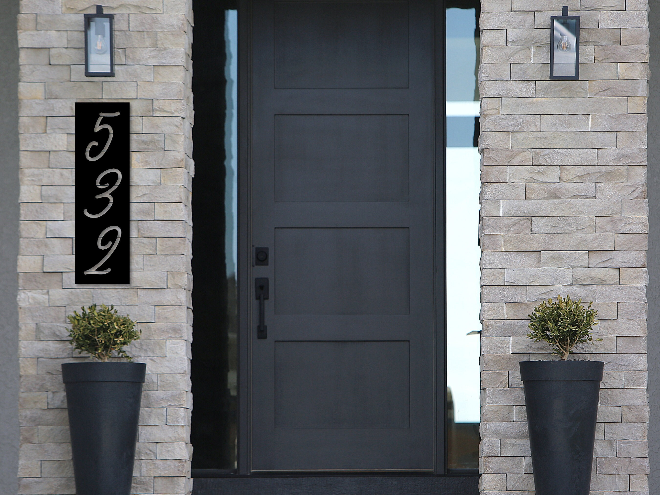 Vertical House Number Sign Vertical Address Plaque Vertical - Etsy