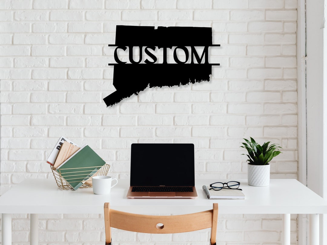 Custom Connecticut Metal Wall Art - Personalized Connecticut Sign ...