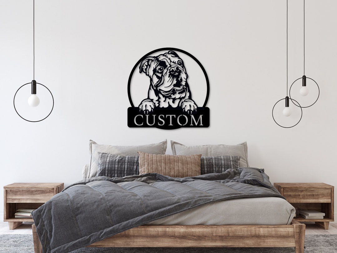 Custom English Bulldog Sign - English Bulldog Wall Art, English Bulldog ...