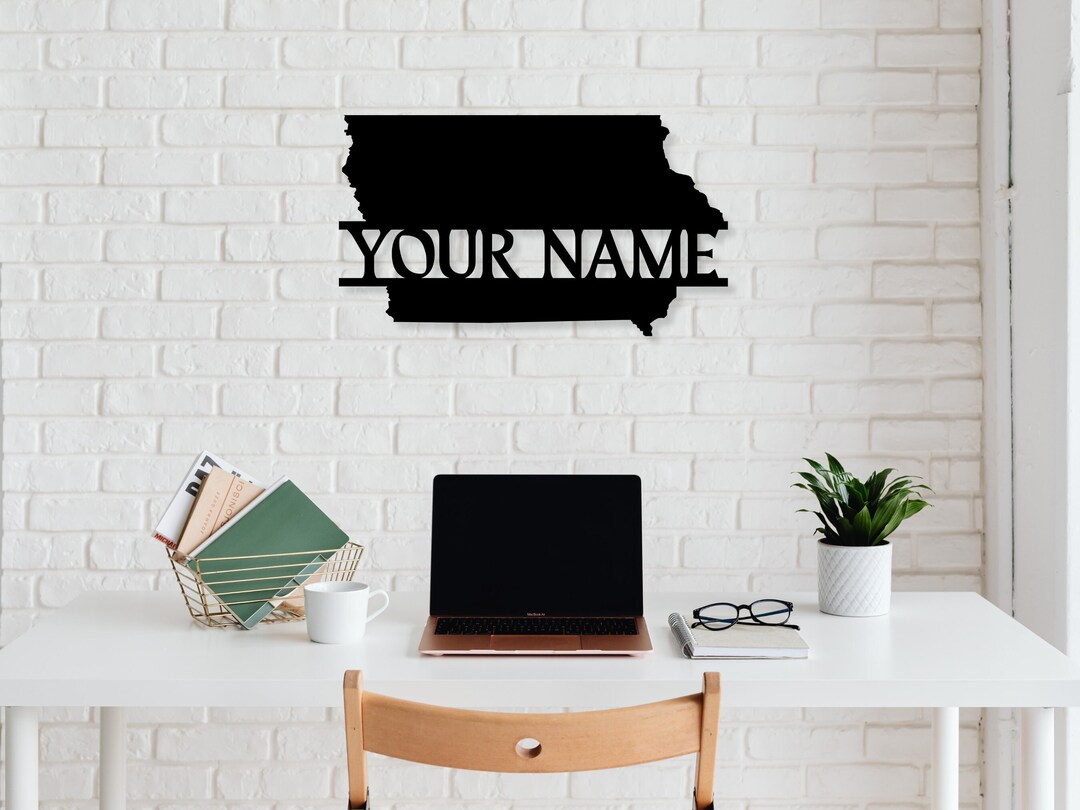 Custom Iowa Metal Wall Art - Personalized Metal Iowa Sign, Iowa State ...
