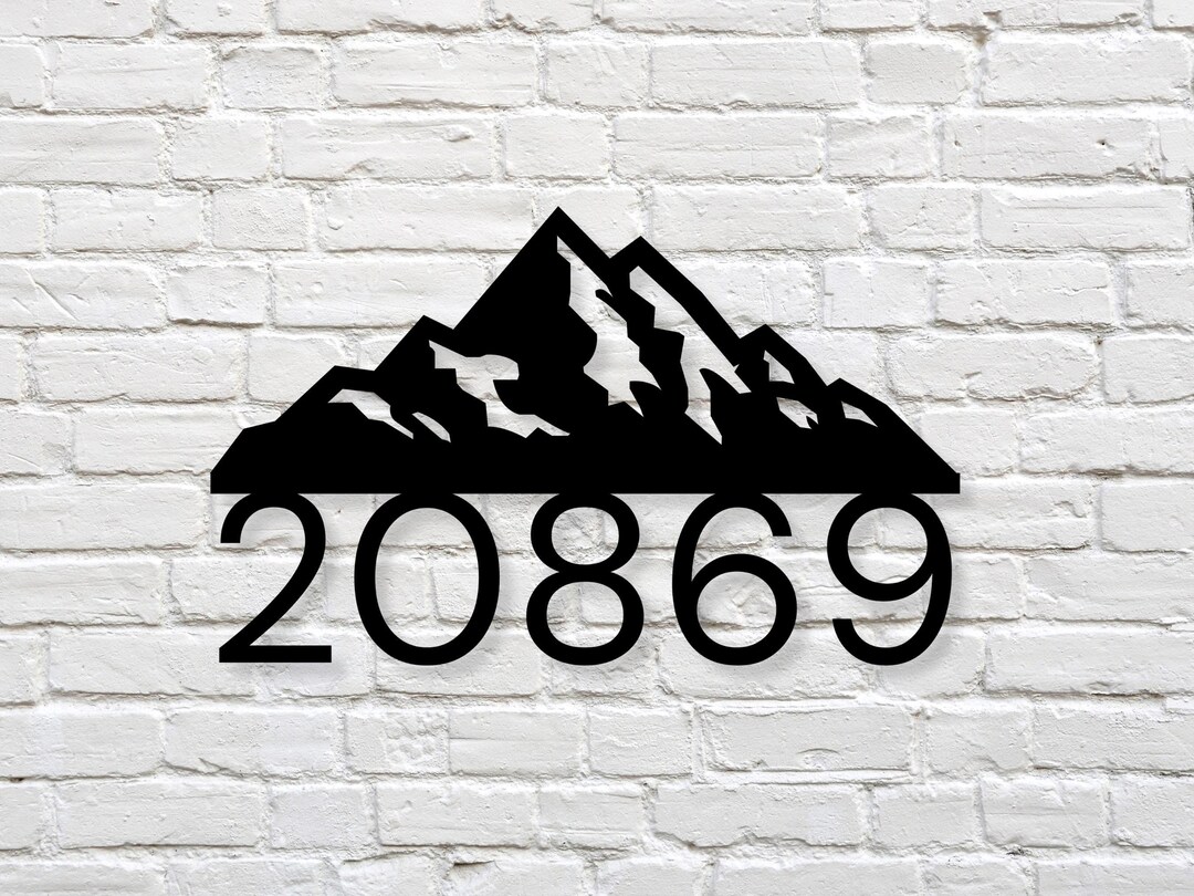 Custom Mountain House Numbers - Personalized Cabin Metal Address Sign ...