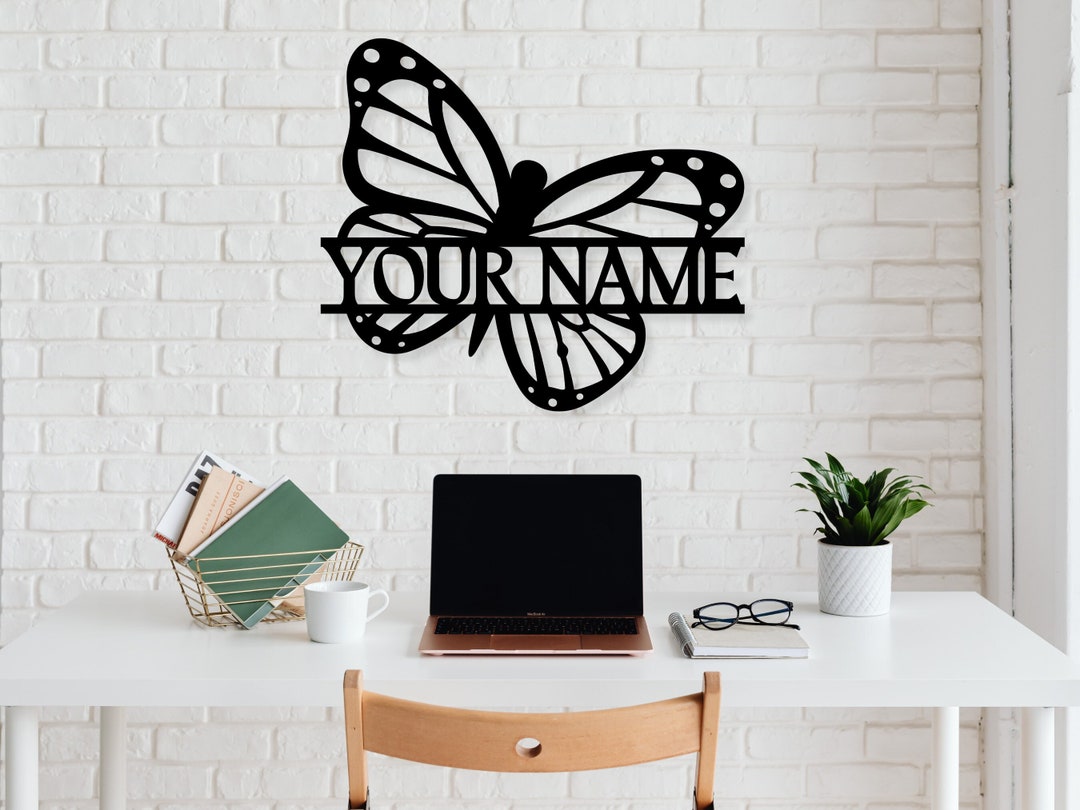 Custom Butterfly Sign - Personalized Butterfly Decor, Metal Butterfly ...