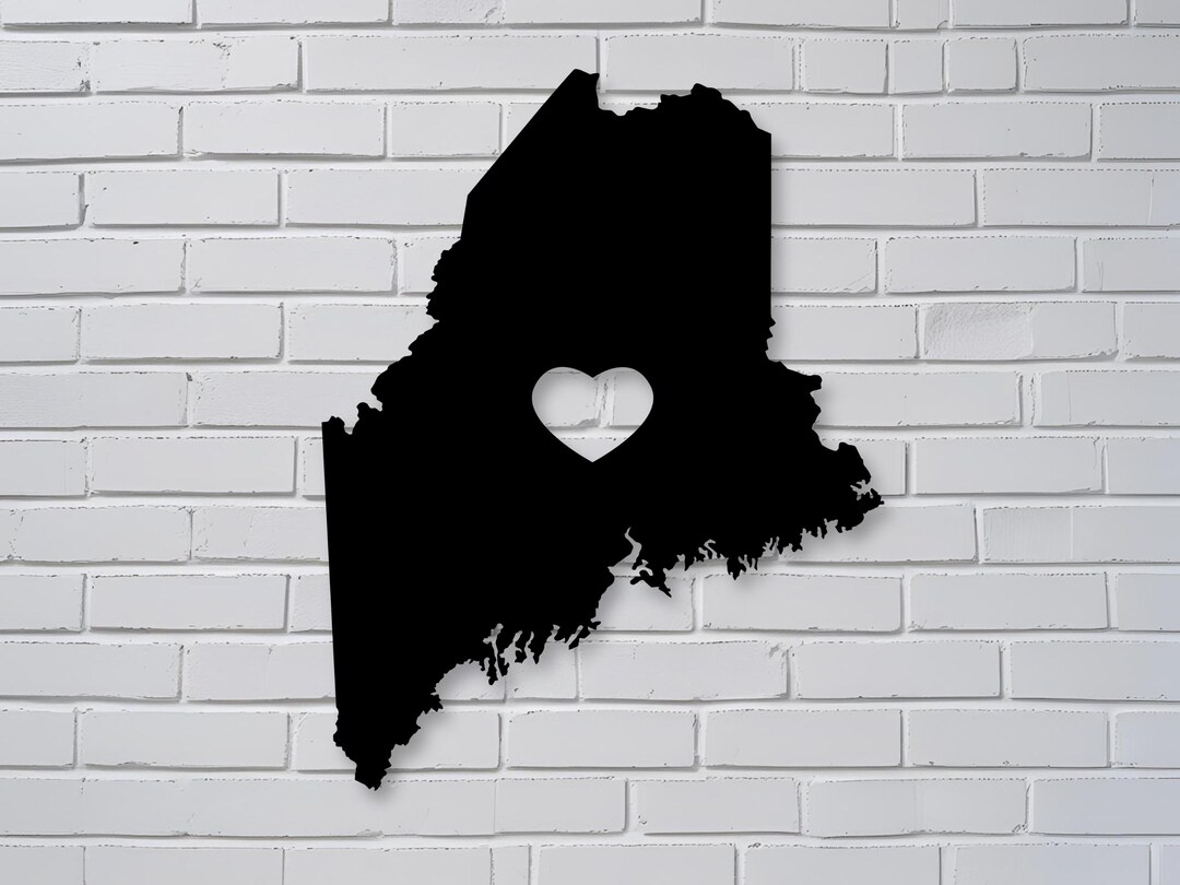 Maine State Metal Wall Art - Maine Home Decor, Maine Heart Wall Art ...