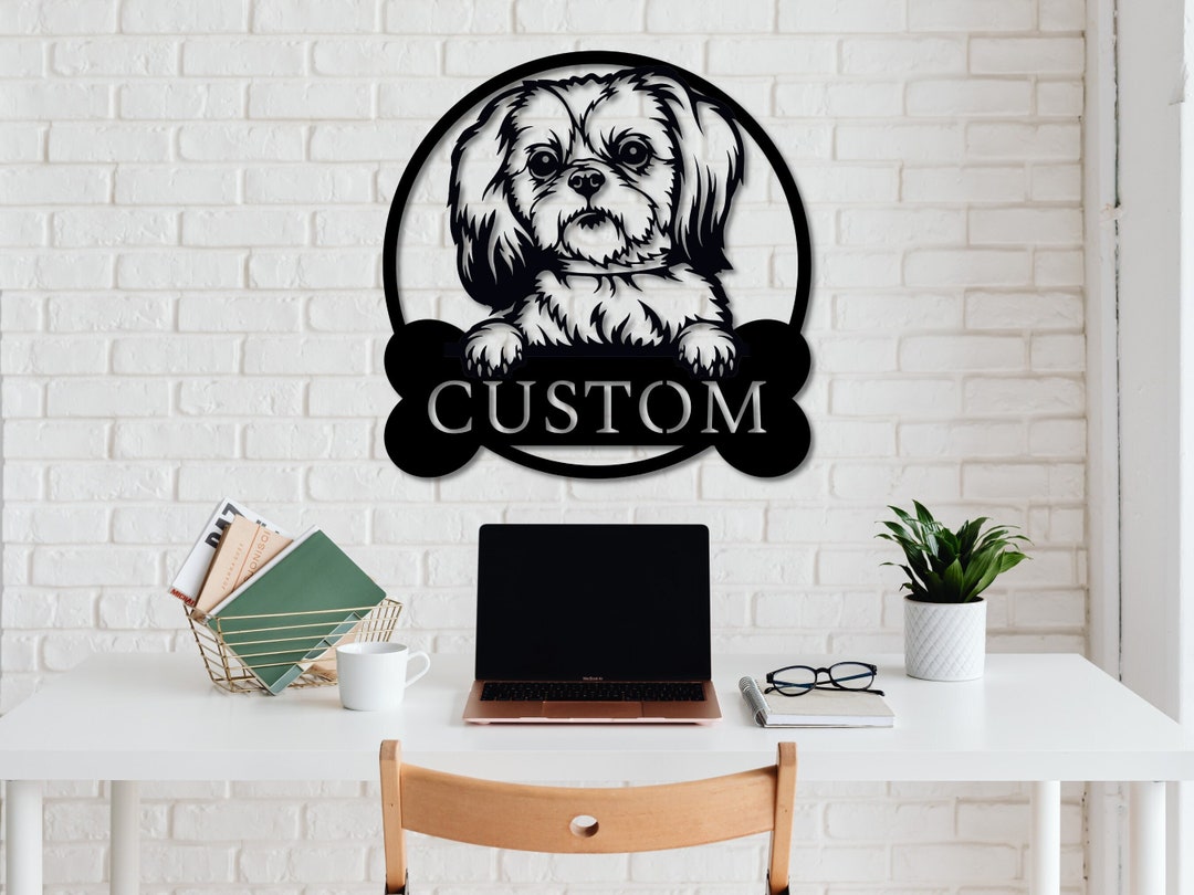 Custom Shih Tzu Wall Art - Personalized Shih Tzu Sign, Shih Tzu Wall ...
