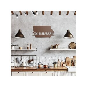 Custom Iowa Metal Wall Art - Personalized Metal Iowa Sign, Iowa State ...