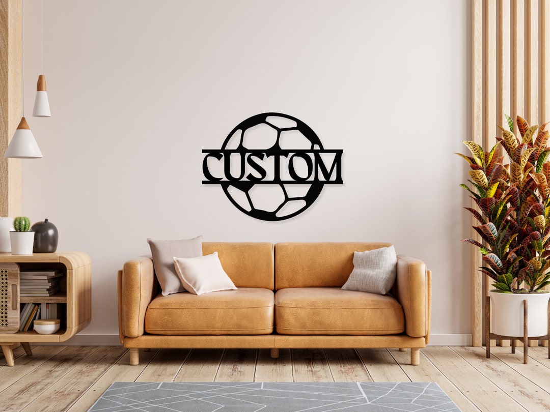 Custom Soccer Metal Wall Art - Personalized Soccer Name Sign, Soccer ...