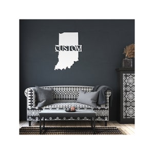 Custom Indiana Metal Wall Art - Personalized Metal Indiana Sign ...