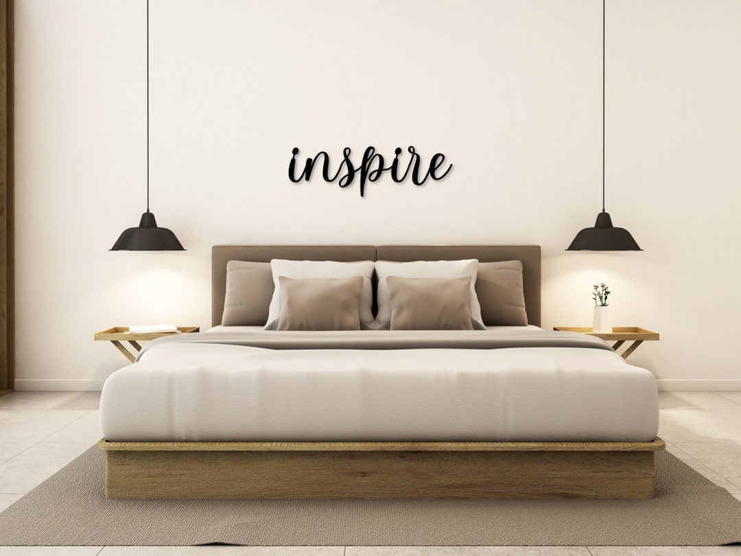 Metal Inspire Sign - Metal Cursive Word Sign, Inspire Word Wall Art ...