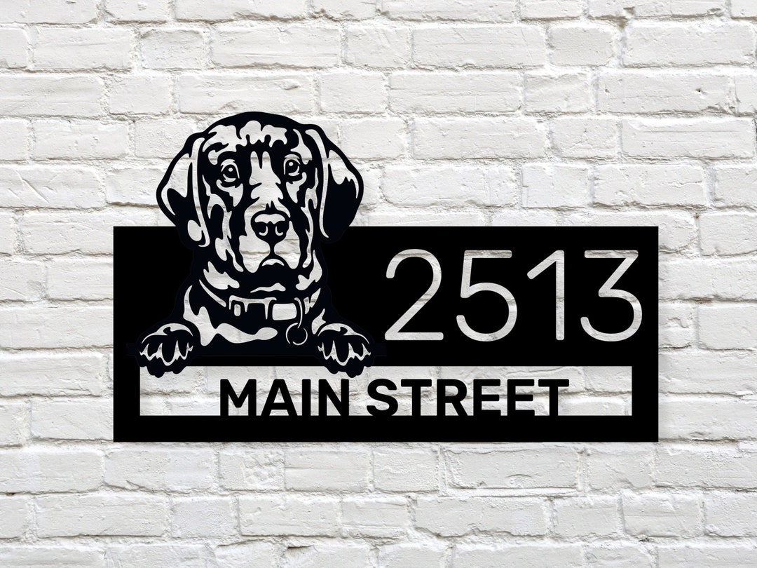 Custom Labrador Address Sign - Personalized Labrador Metal House Number ...