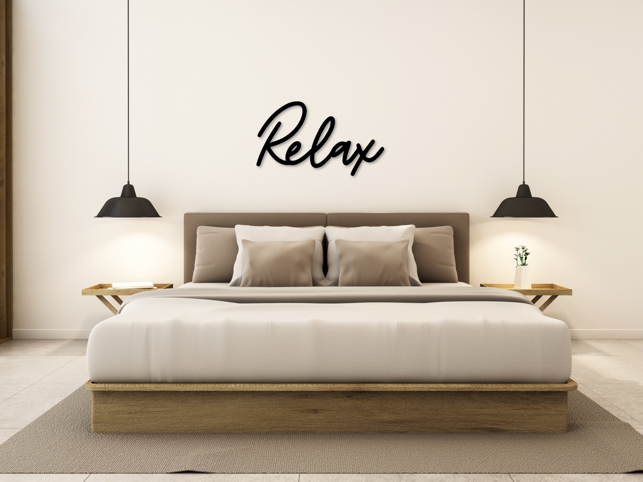 Metal Relax Sign - Metal Cursive Word Sign, Relax Word Wall Art, Relax ...