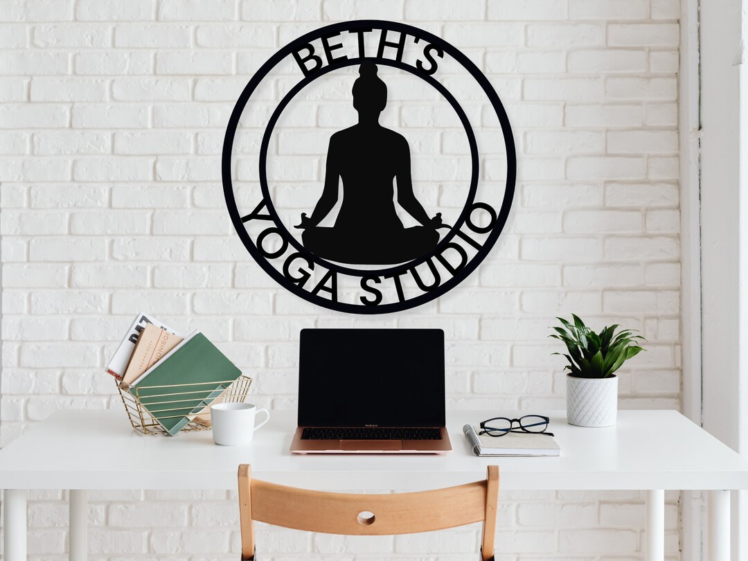 Custom Yoga Sign - Personalized Yoga Studio Sign, Meditation Sign, Yoga ...