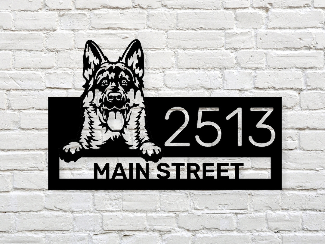 Custom German Shepherd Address Sign - Personalized German Shepherd ...