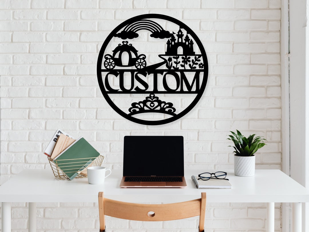 Custom Princess Name Sign - Personalized Princess Carriage Metal Sign ...