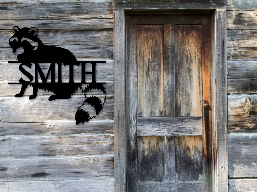 Custom Raccoon Metal Wall Art - Personalized Raccoon Metal Sign ...