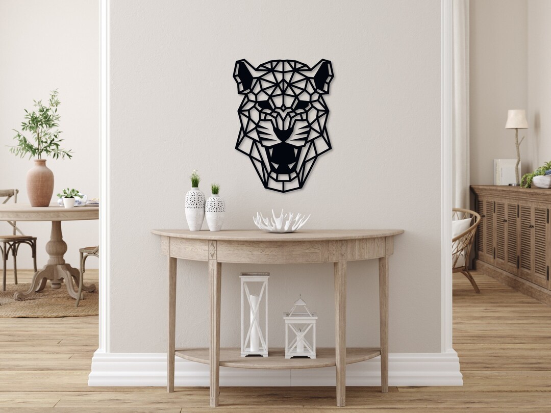 Geometric Cougar Metal Wall Art - Cougar Wall Decor, Cougar Wall ...
