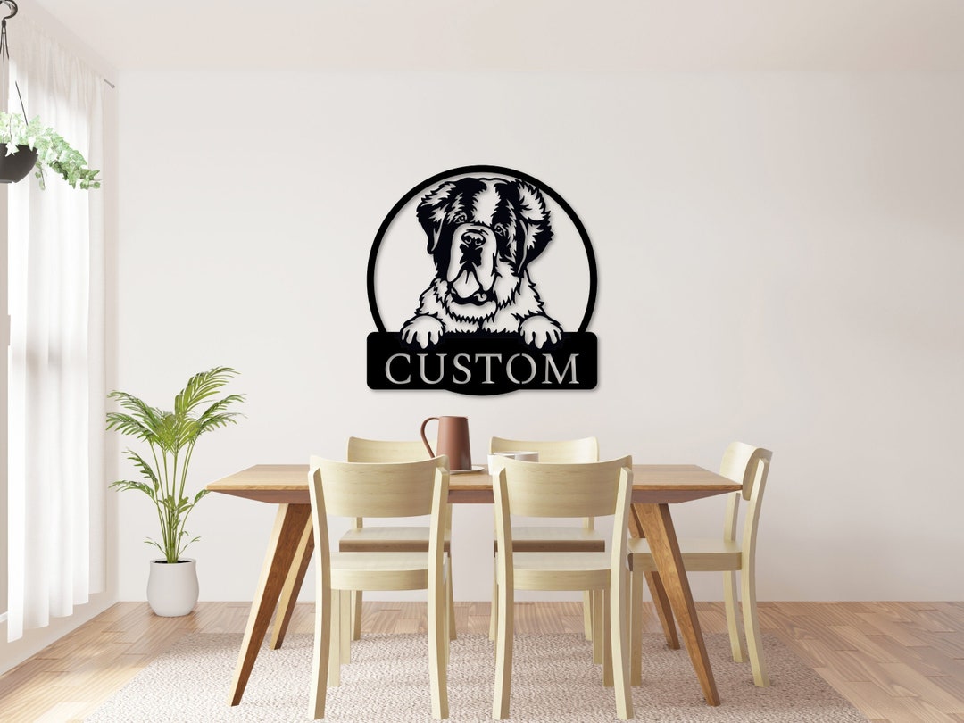 Custom Saint Bernard Sign - Saint Bernard Wall Art, Saint Bernard Metal ...