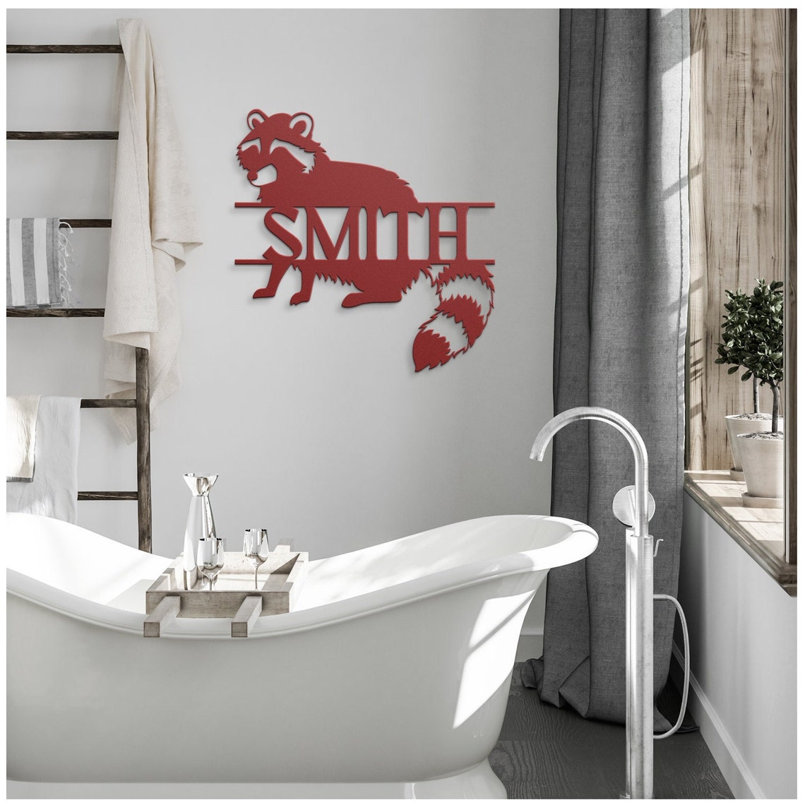 Custom Raccoon Metal Wall Art Personalized Raccoon Metal - Etsy