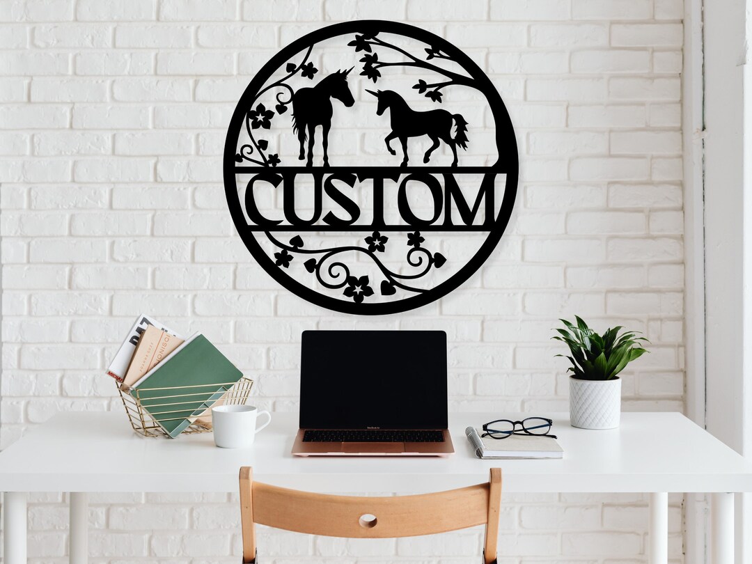Custom Unicorn Sign - Personalized Unicorn Wall Art, Unicorn Decor ...
