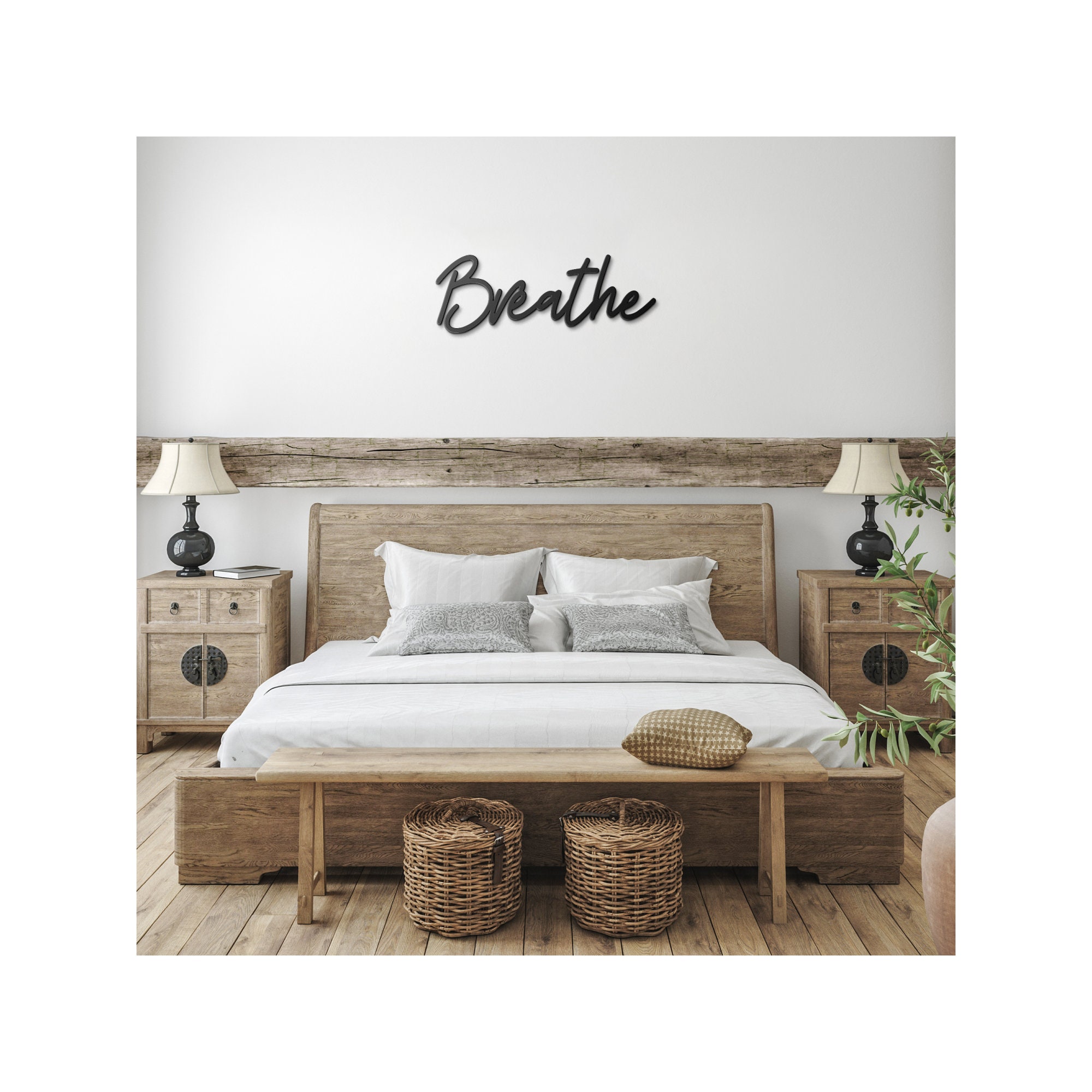 Metal Breathe Sign Metal Cursive Word Sign, Breathe Word Wall Art ...