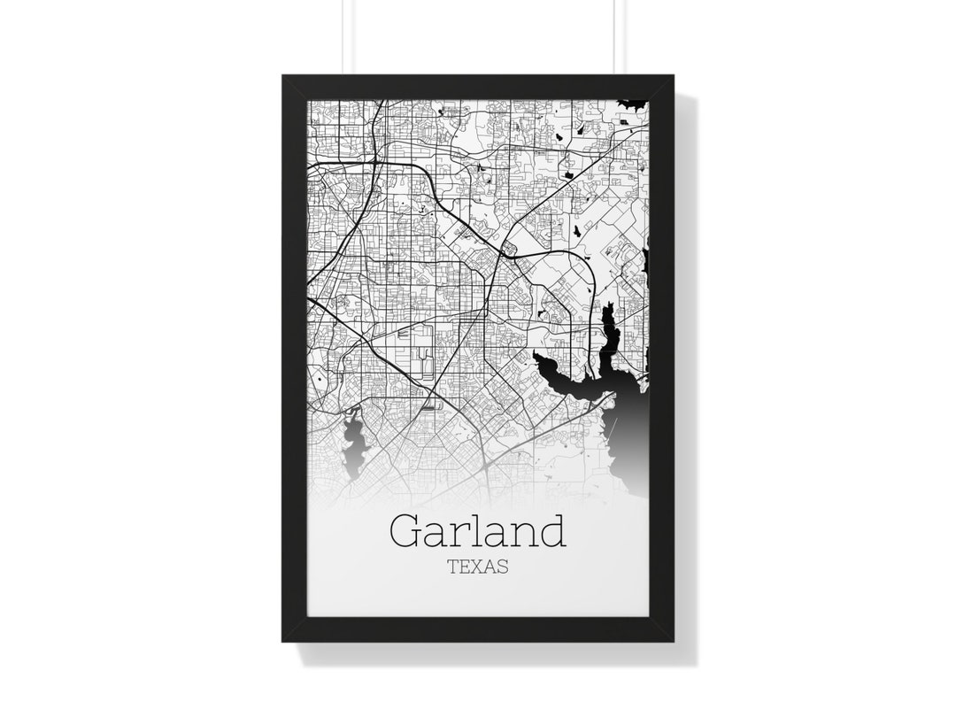 Garland Map Print Garland Texas Map Garland Wall Art - Etsy