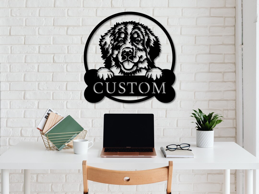 Custom Bernese Mountain Dog Wall Art - Personalized Bernese Sign ...