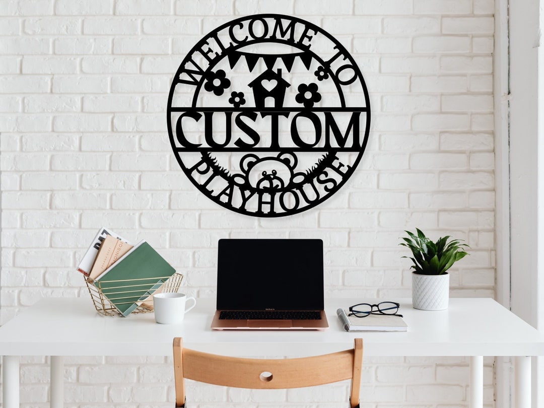 Custom Playhouse Wall Art - Personalized Playhouse Name Sign, Playhouse ...