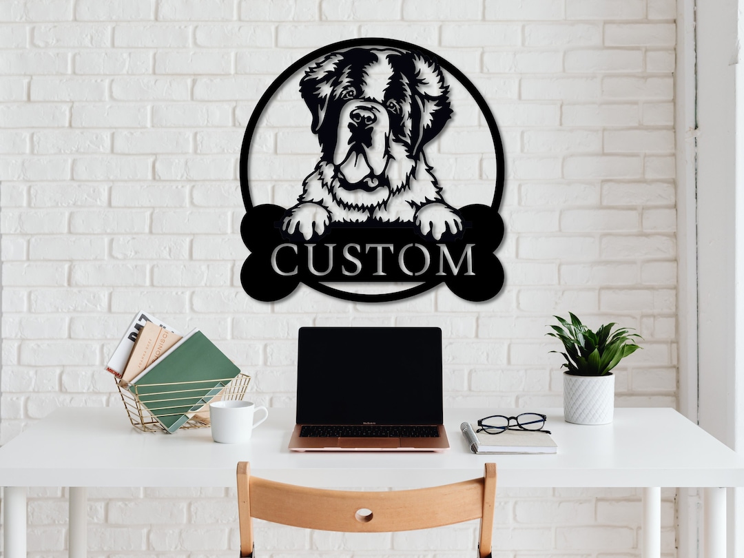Custom Saint Bernard Wall Art - Personalized Saint Bernard Sign, Saint ...