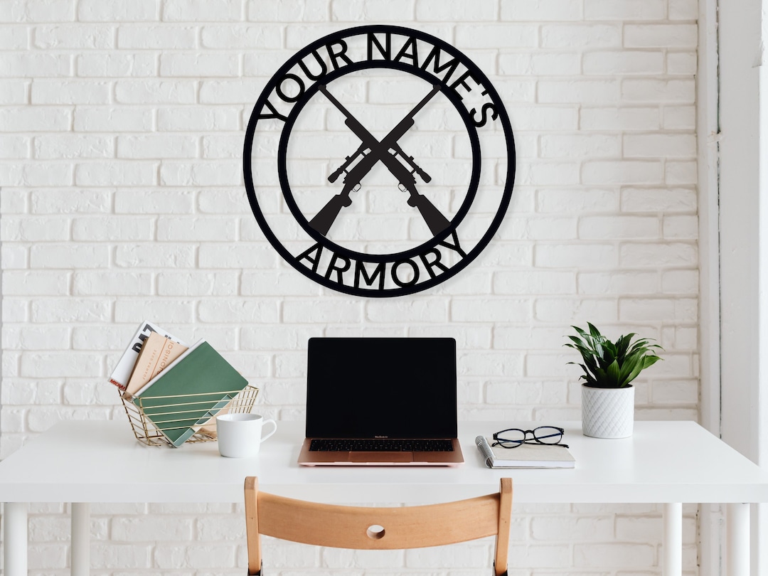 Custom Armory Sign - Personalized Gun Room Sign, Gun Metal Sign, Gun ...