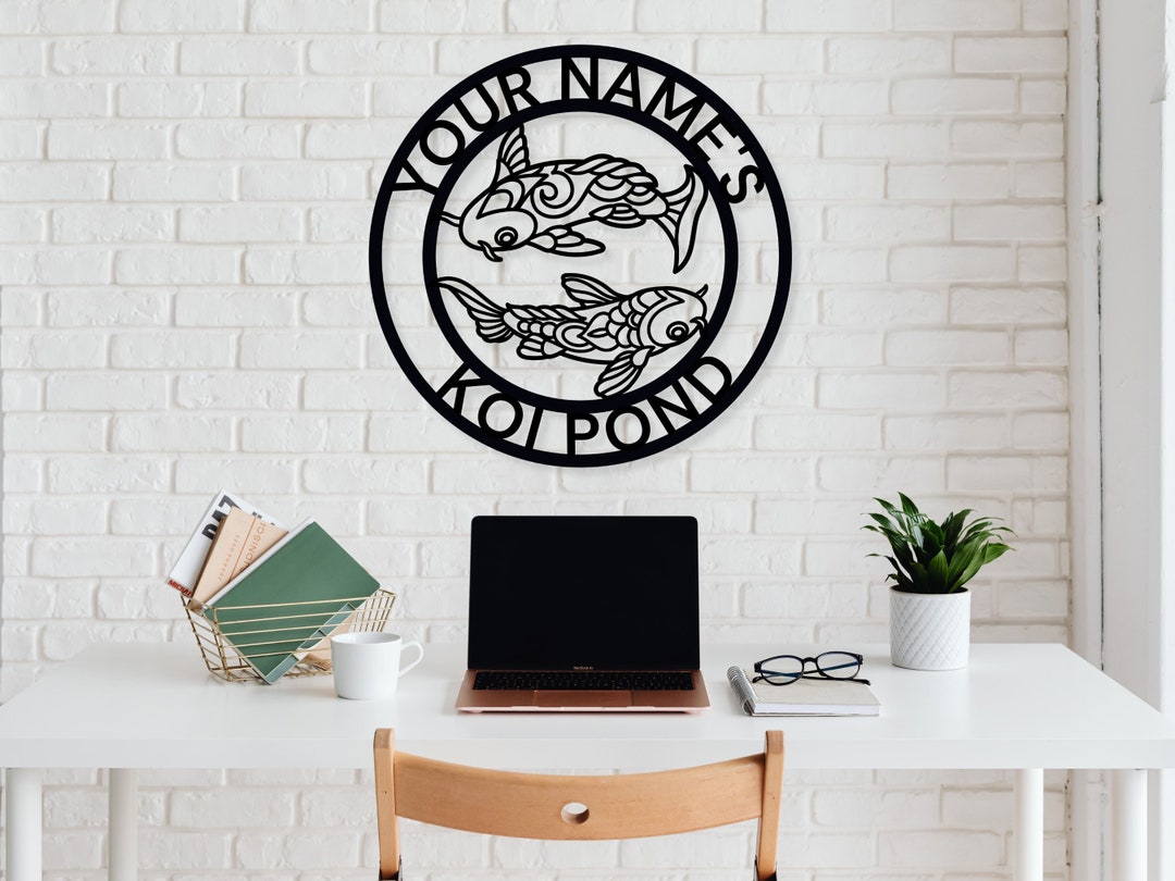 Custom Koi Pond Sign - Personalized Koi Fish Sign, Koi Fish Decor, Koi ...